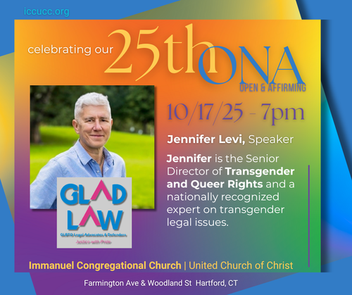 OPEN & AFFIRMING (ONA) Anniversary - Jennifer Levi speaking — Immanuel ...