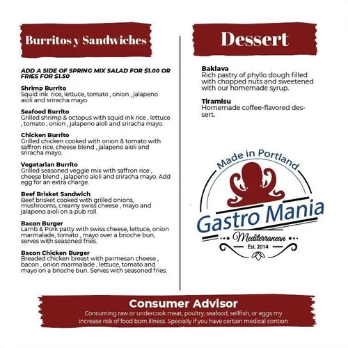 Menu — Gastro Mania