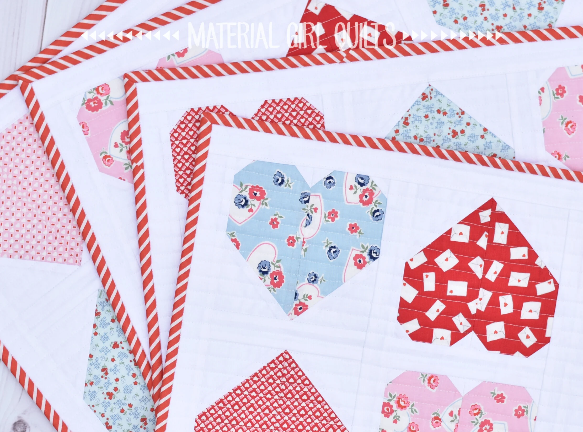 Sweetheart Valentine Placemats {a free pattern!!} — Material Girl Quilts