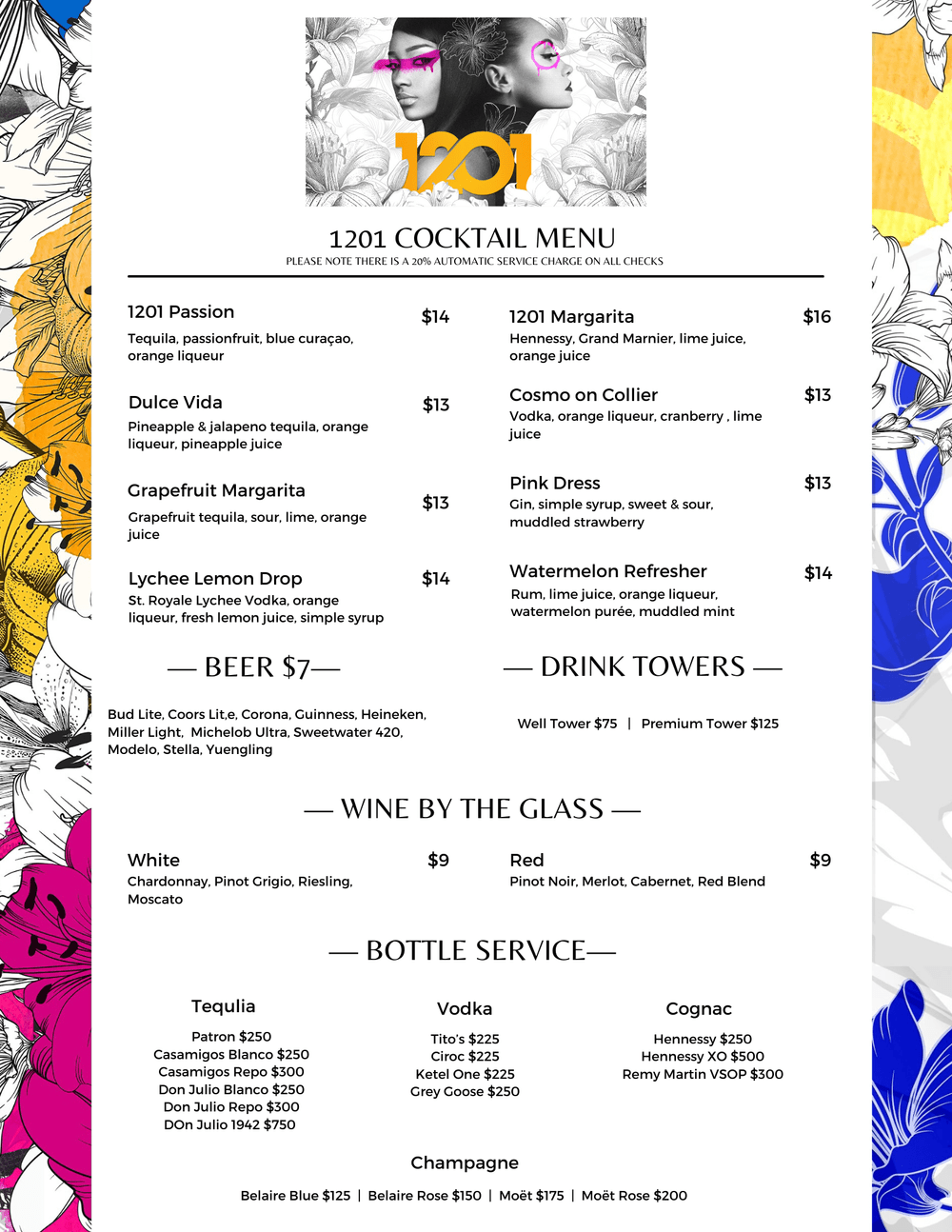 Cocktail Menu — 1201