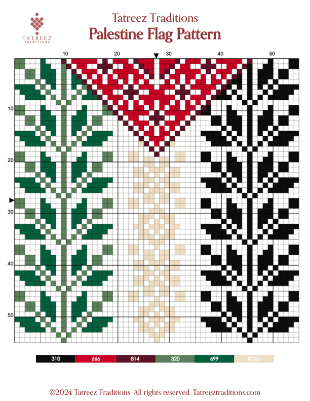 Palestine Flag Pattern — Tatreez Traditions