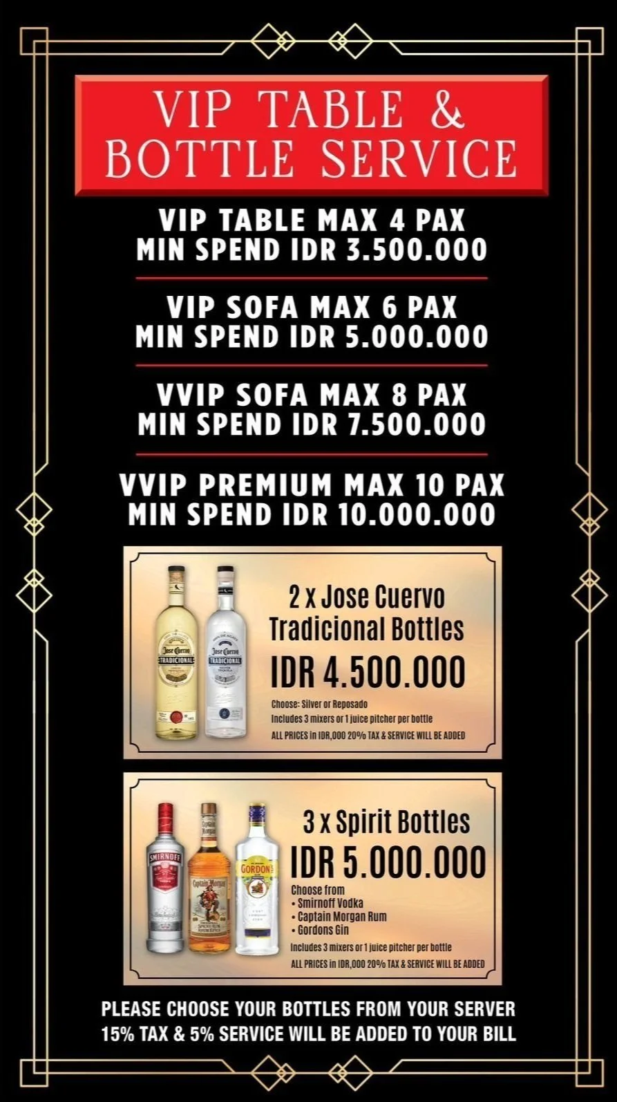 VIP Table & Sofa — Malverde Tequileria