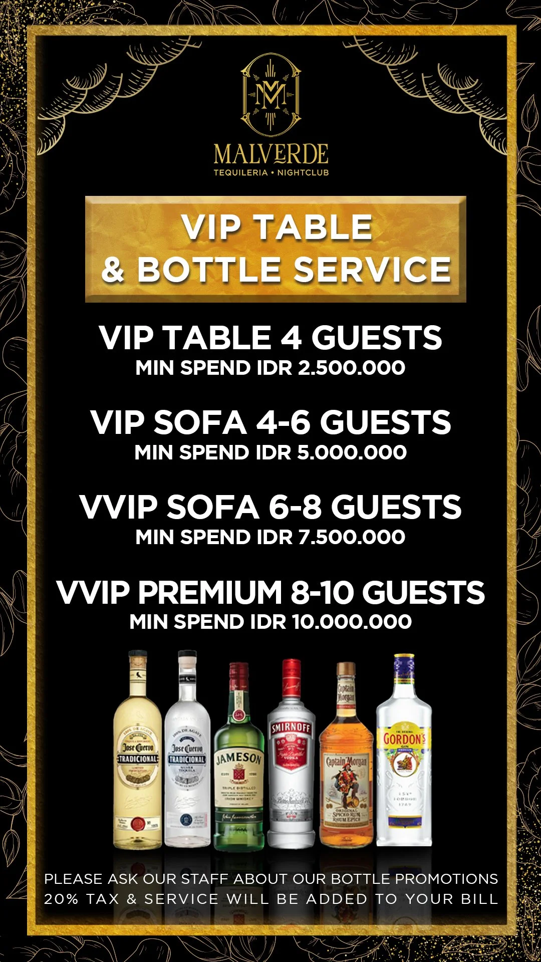 VIP Table & Sofa — Malverde Tequileria
