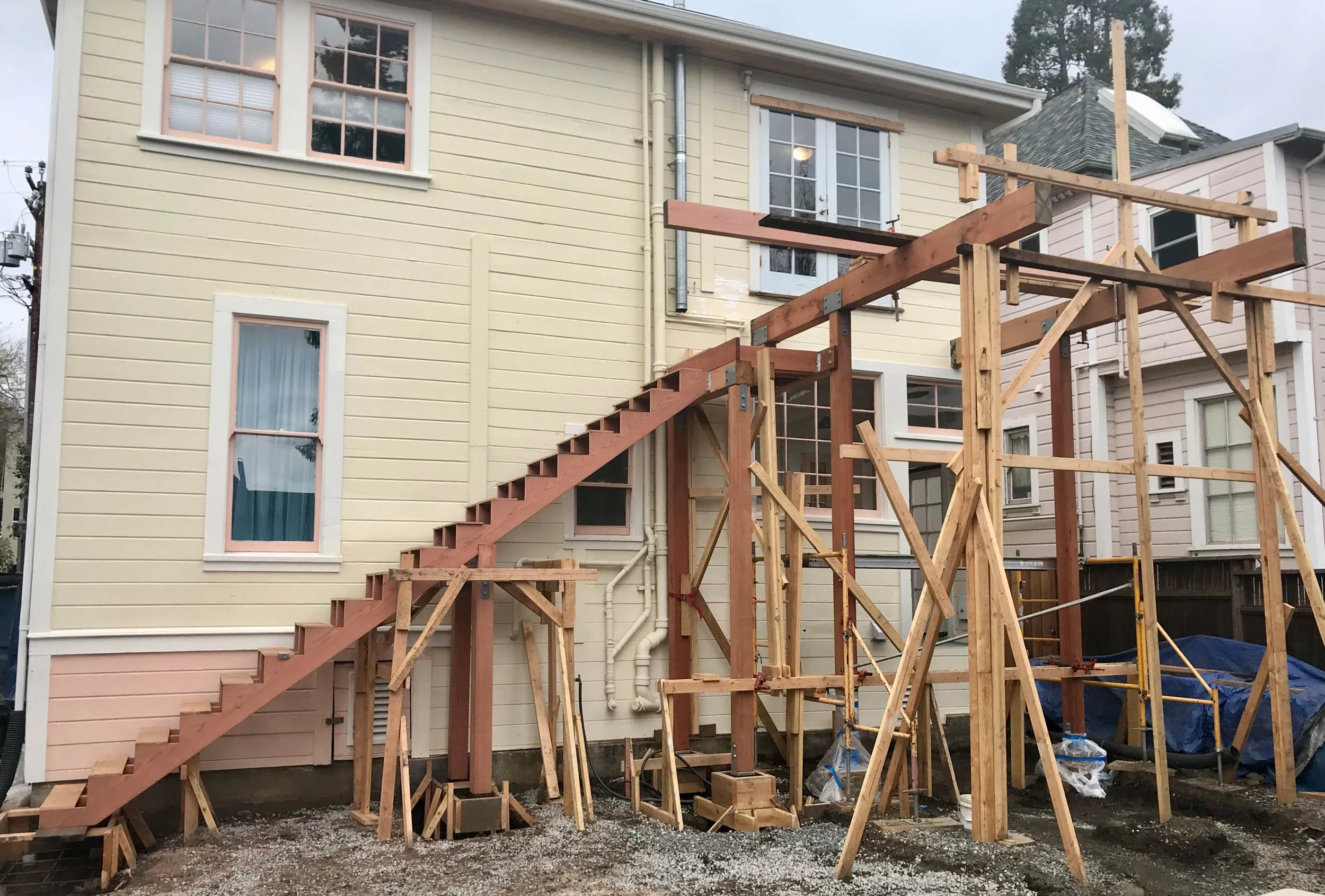 Berkeley North Shattuck Custom Redwood Deck, Stairway and Railings ...