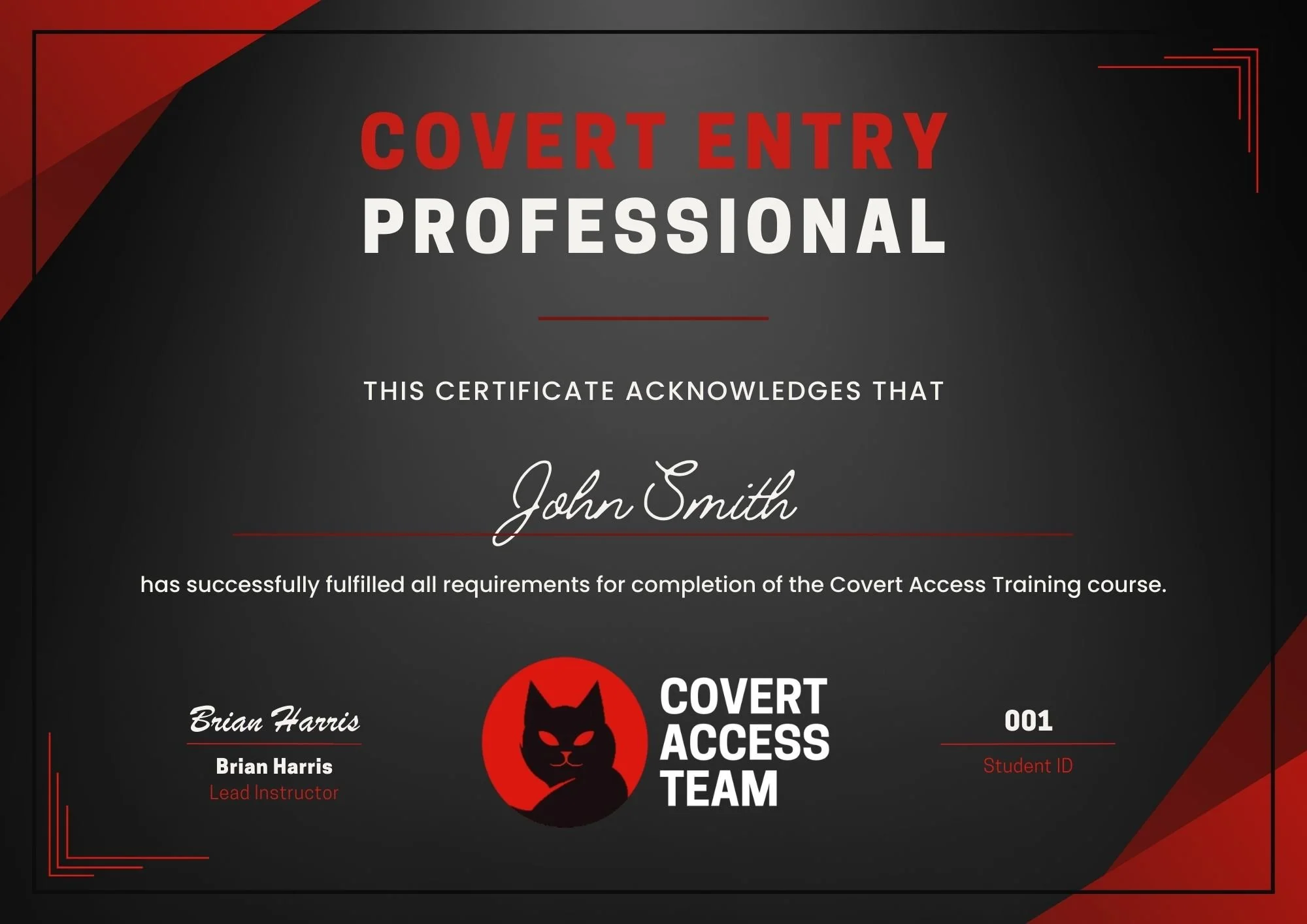 Covert Access Training (CAT) Course — Covert Access Team