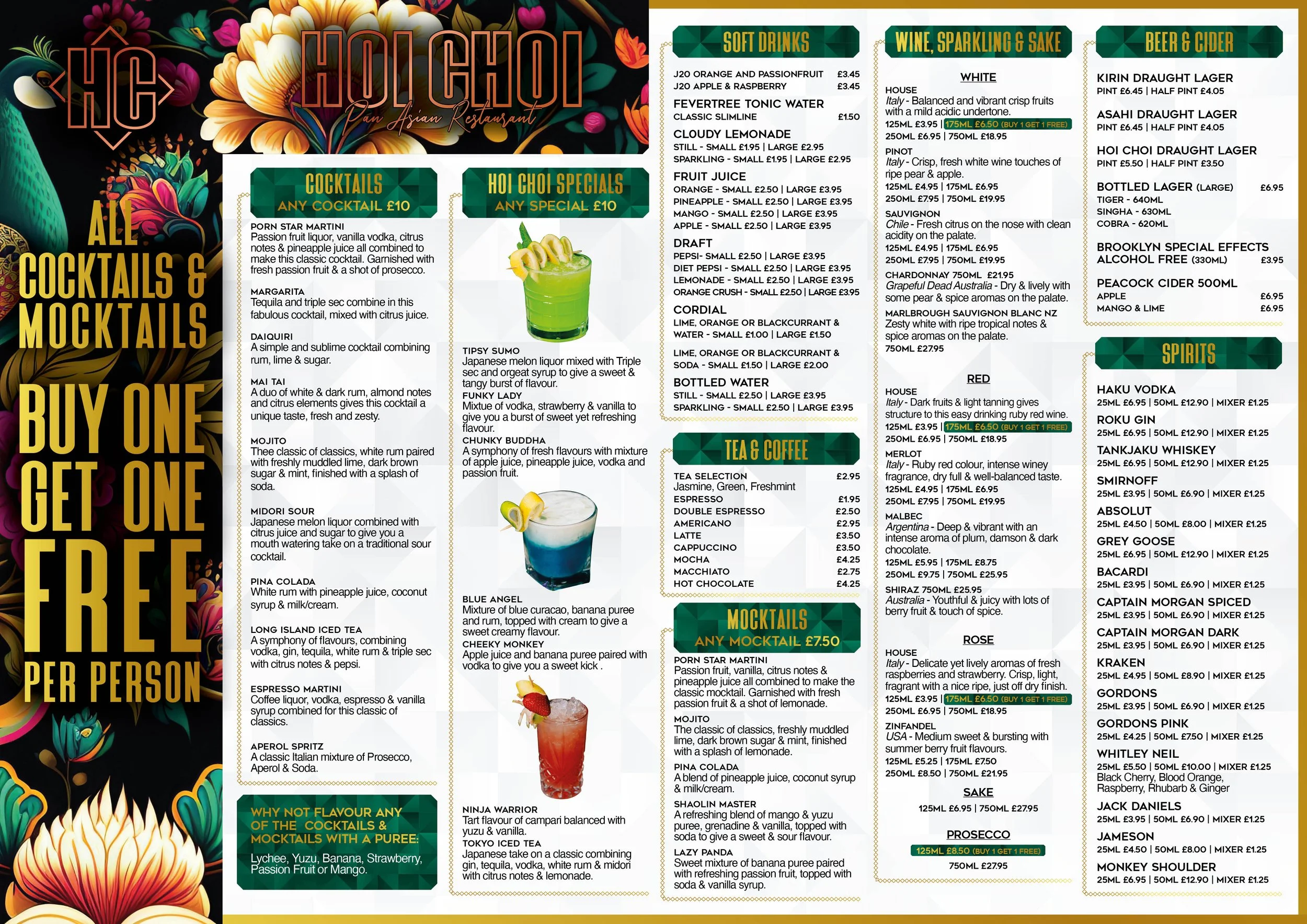 Drinks Menu | Best Pan-Asian Restaurant in Doncaster | Hoi Choi
