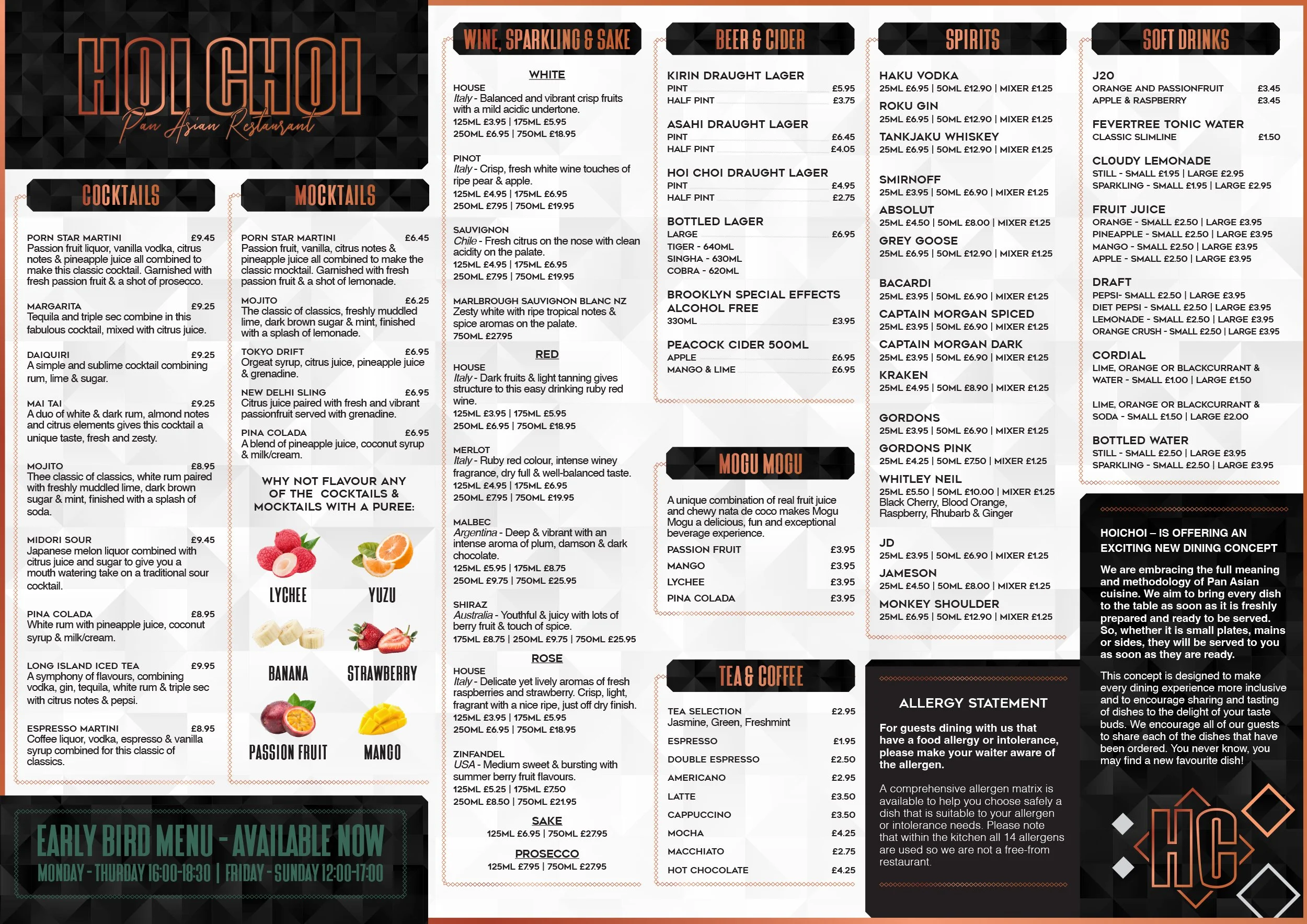Drinks Menu | Best Pan-Asian Restaurant in Doncaster | Hoi Choi