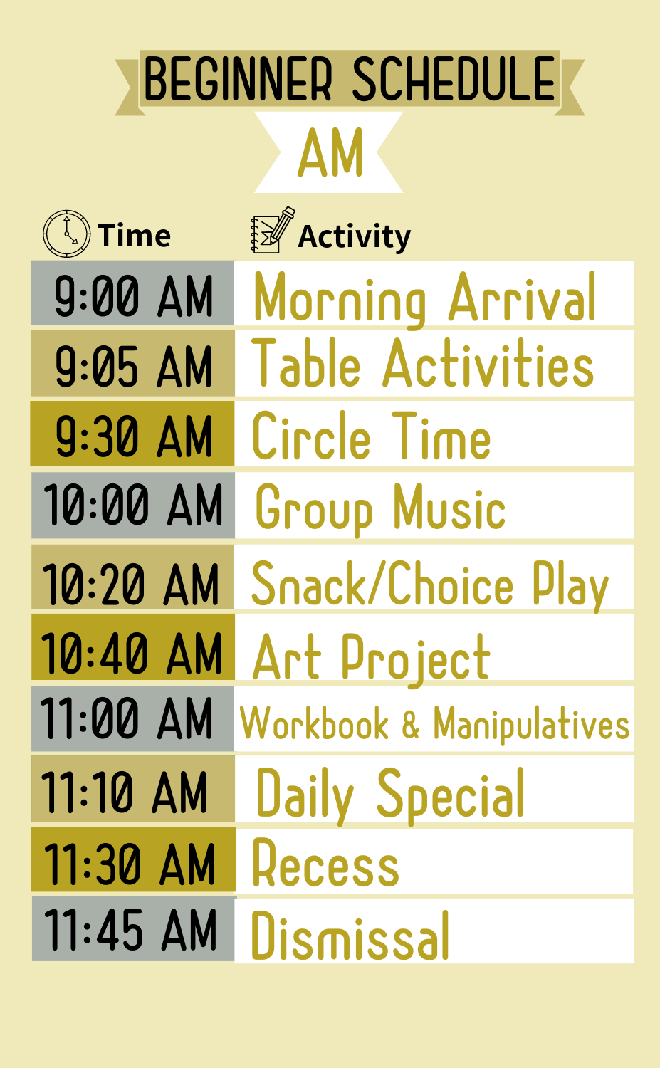 Yellow Schedule — ♫ Pied Piper