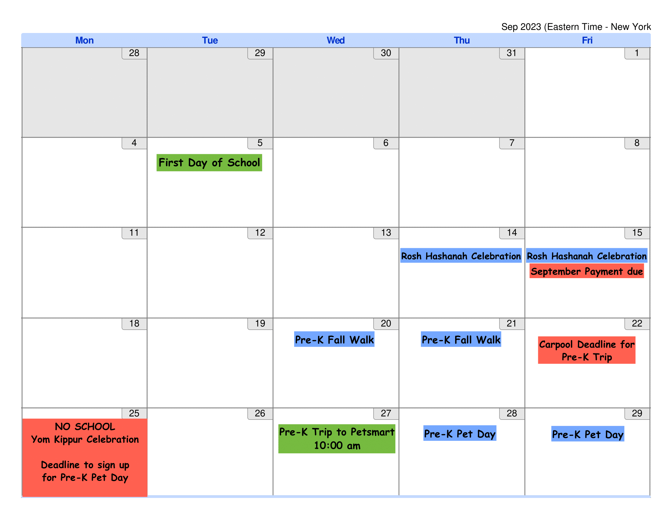 Calendar of Events — ♫ Pied Piper