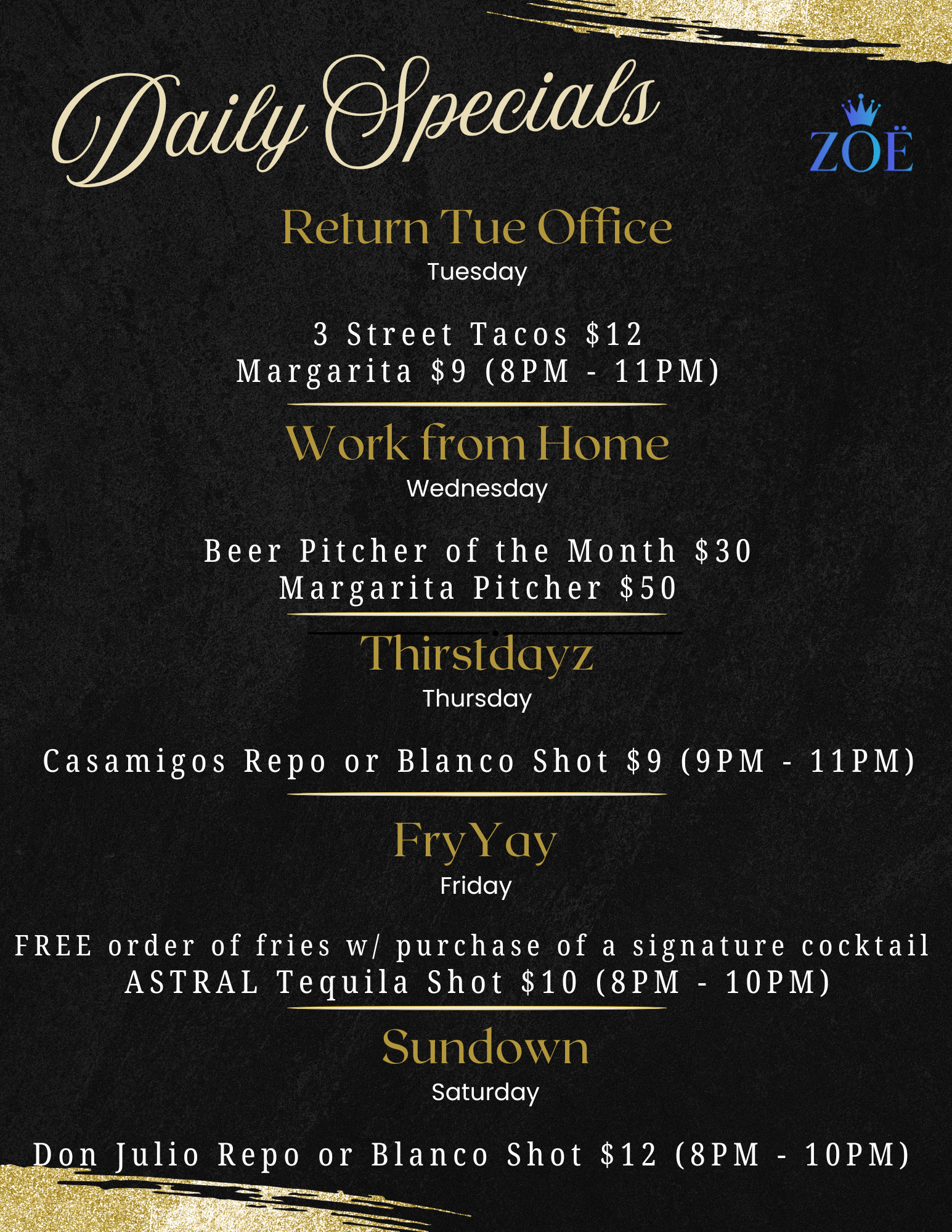 ZOE - San Francisco Cocktail Bar & Bites