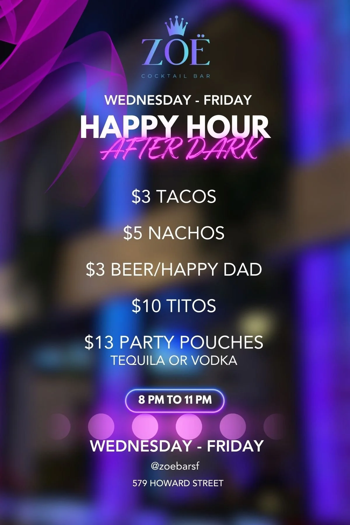 ZOE - San Francisco Cocktail Bar & Bites