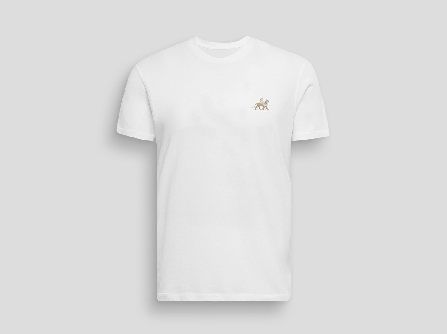 S/10 STRETCH MODAL T-SHIRT WHITE-GOLD — NIKOS SCULPTURE