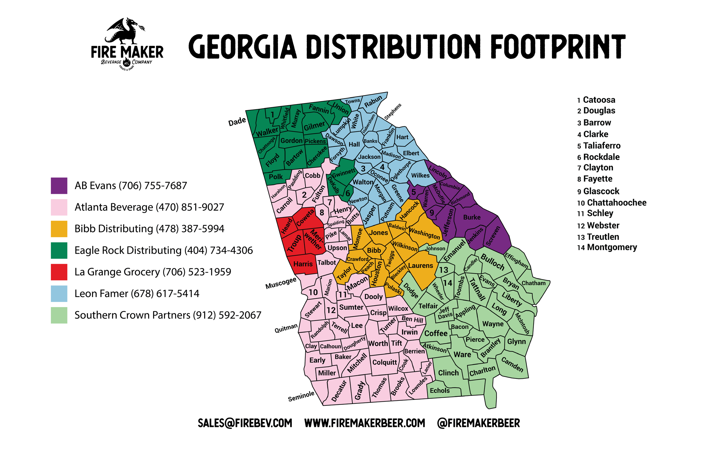 Distribution Map | Explore Our Reach — Fire Maker Beverages