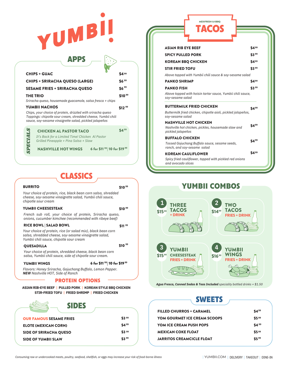 Menu — Yumbii Taco Shop