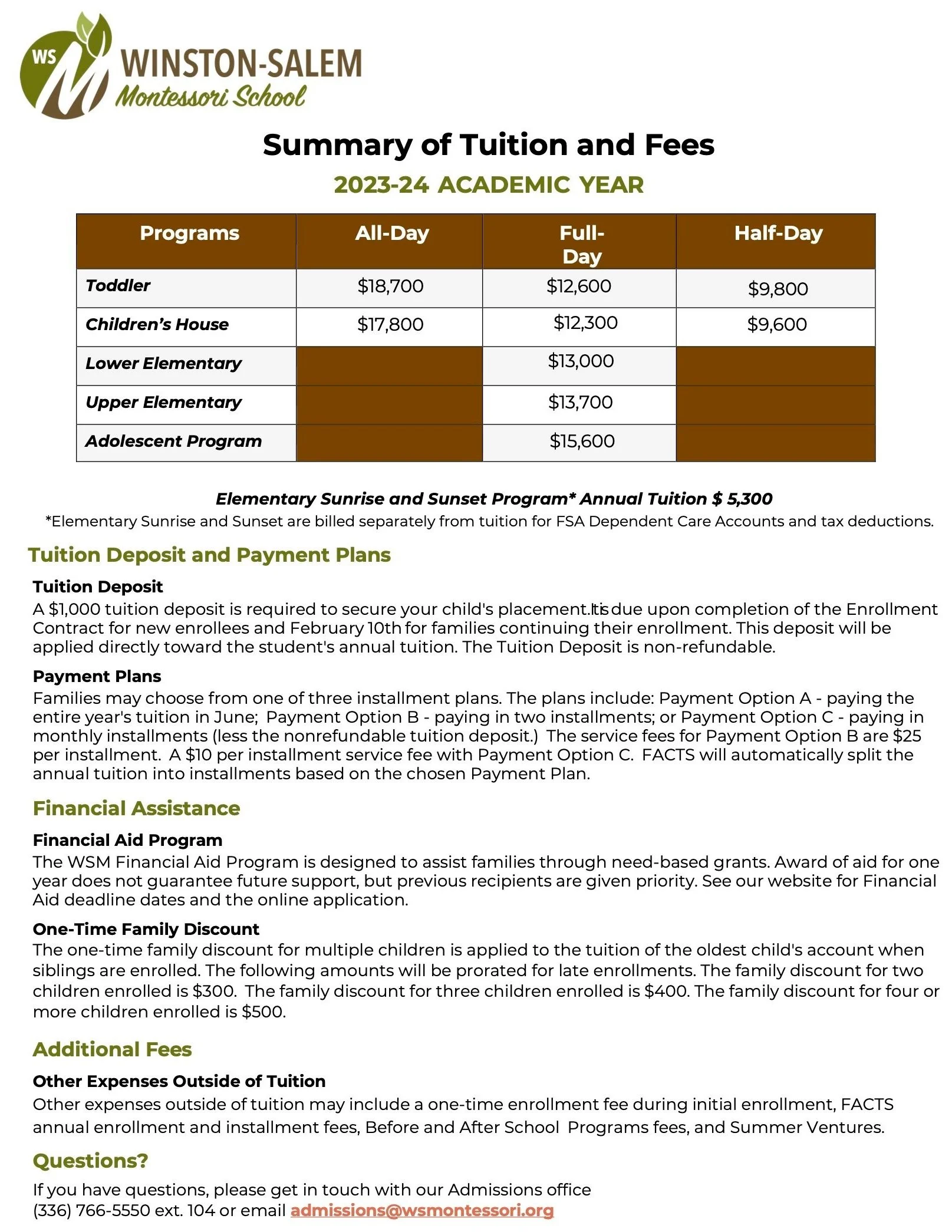 Tuition Winston Salem Montessori School Tuition Winston Salem Montessori School