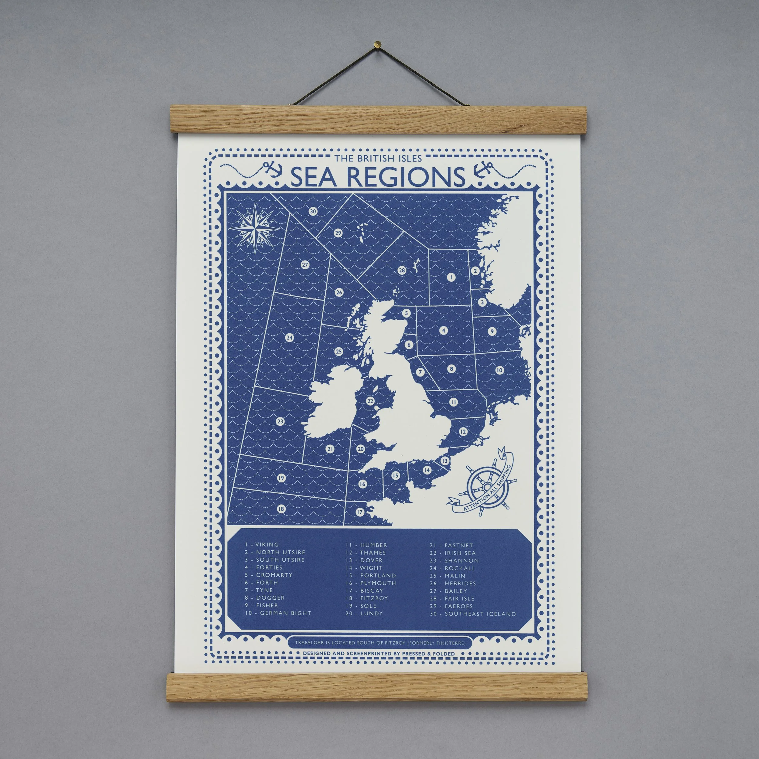Viking - The British Isles Sea Regions. Screenprint designed and ...