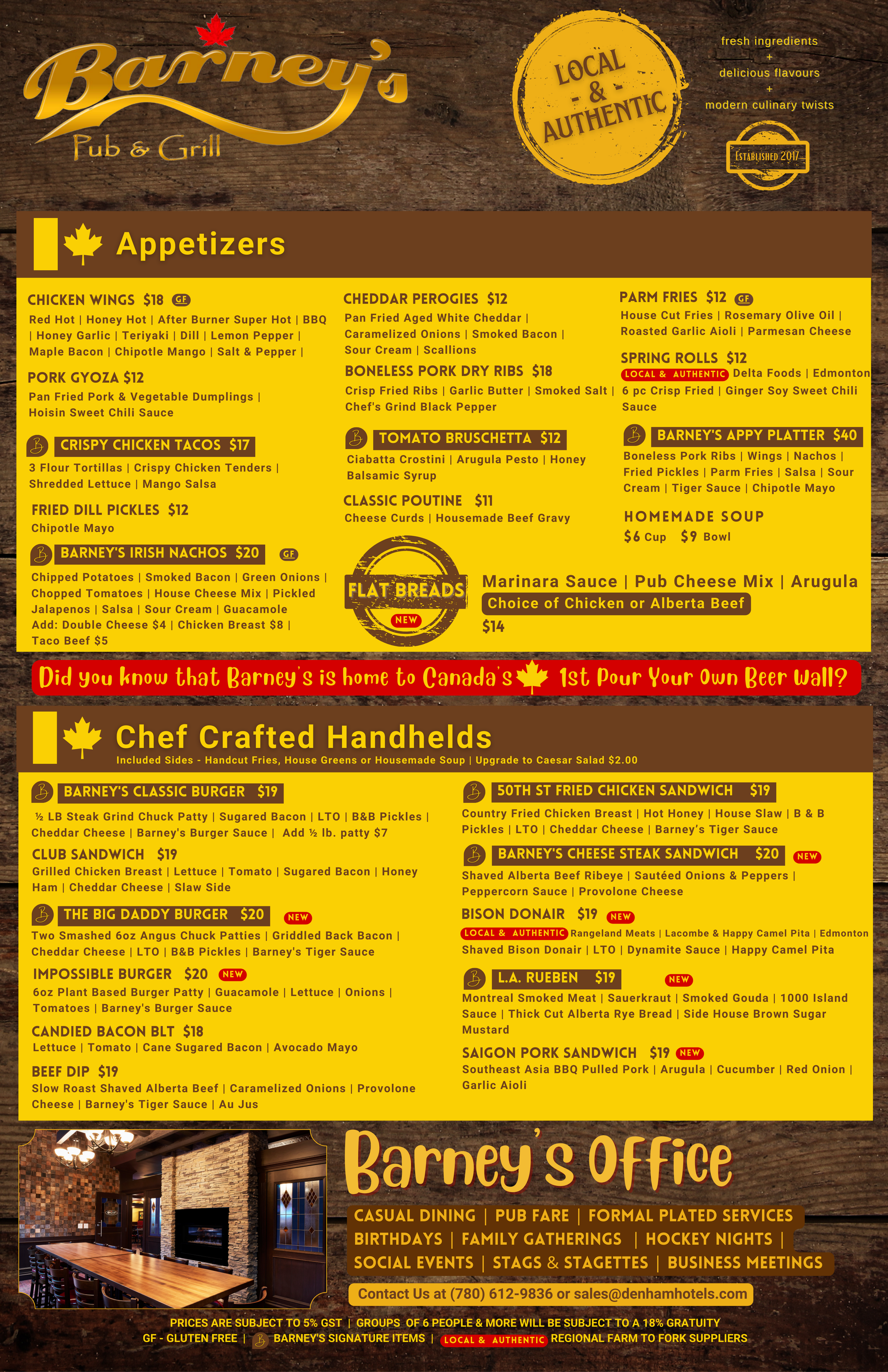 Food — Barney's Pub