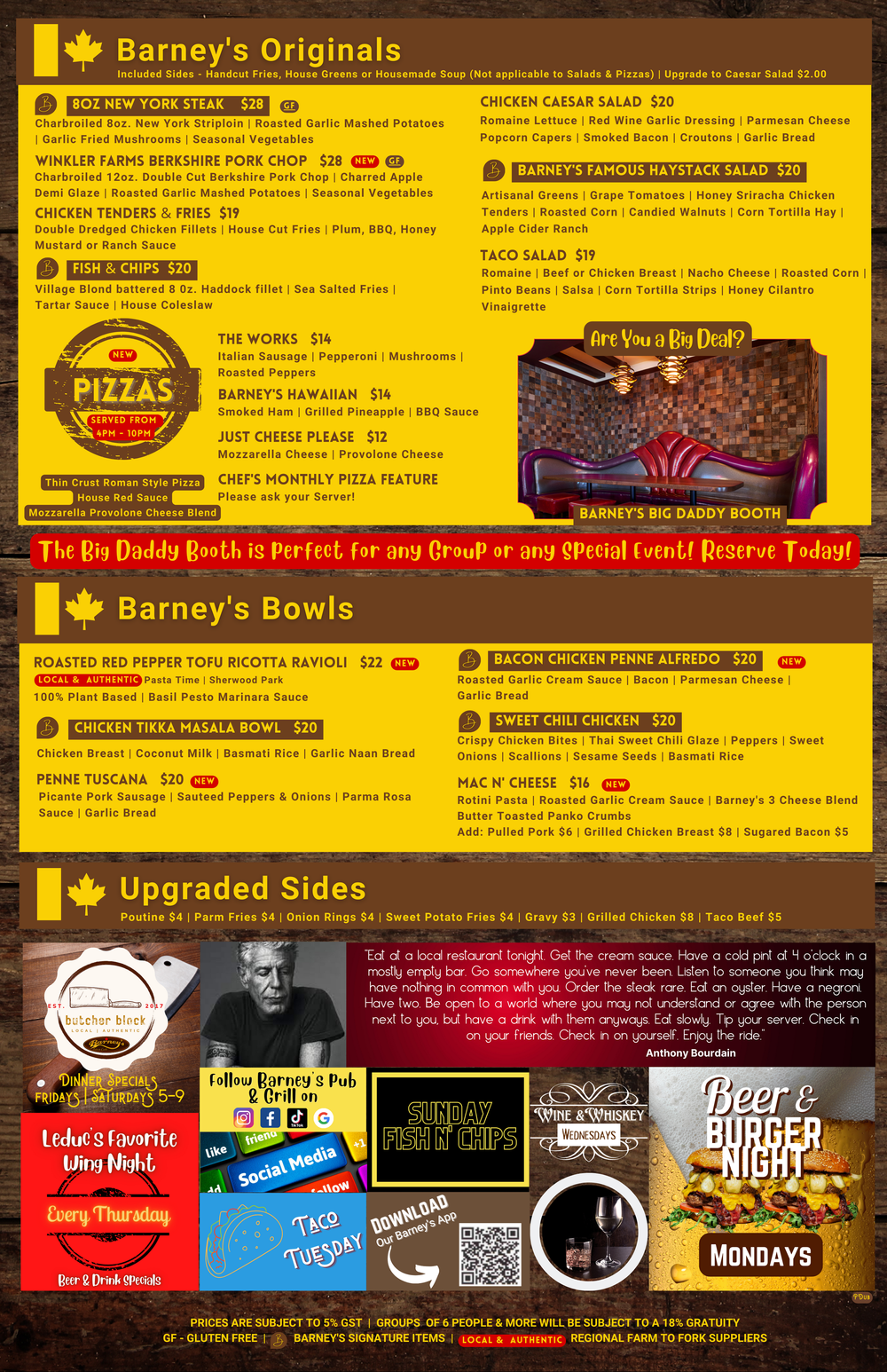 Food — Barney's Pub