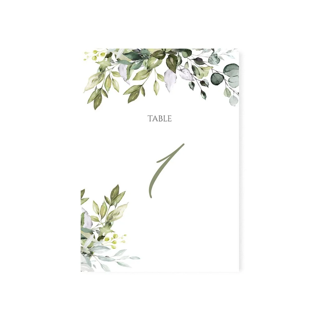 Evergreen Elegance | Table Numbers — RubyRoo Design