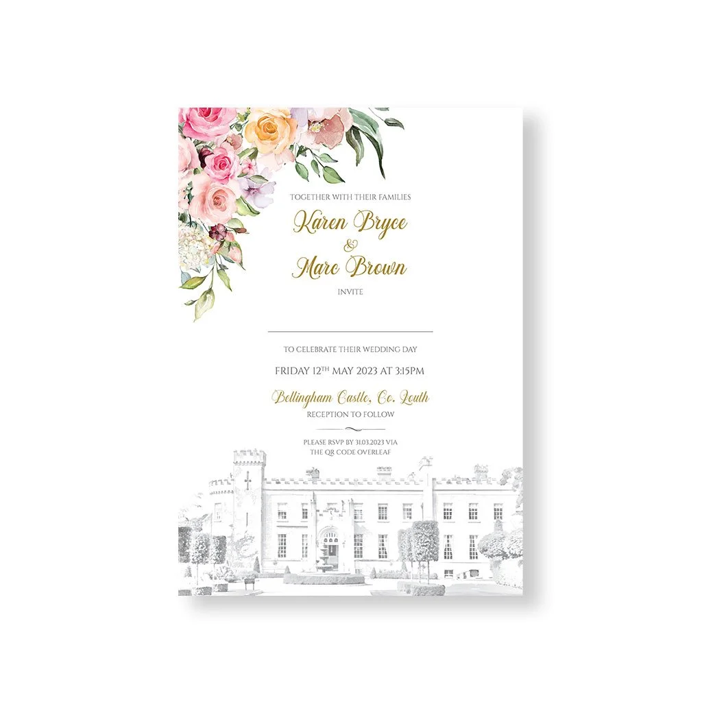 Foliage & Blushing Blooms | Wedding Invite — RubyRoo Design