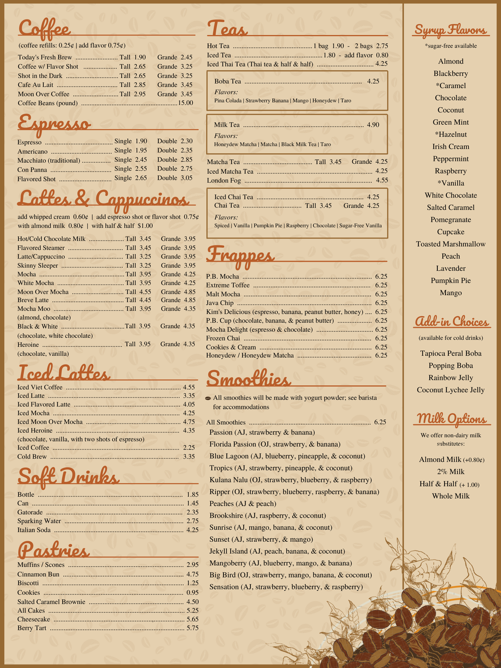 Menu — The Sun Shoppe and Cafe
