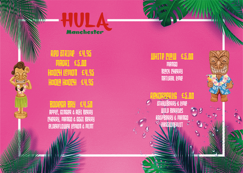 Cocktail Menu — Hula Manchester