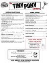 MENUS — The Tiny Pony Tavern