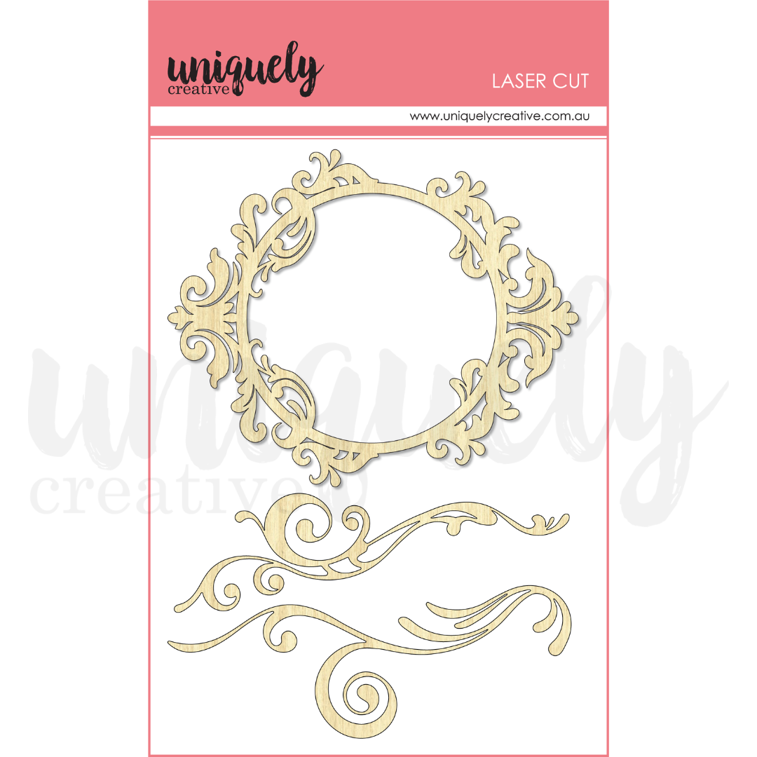WOODEN FRAME & FLOURISHES LASER CUT STICKERS — Ashcraft & Gifts