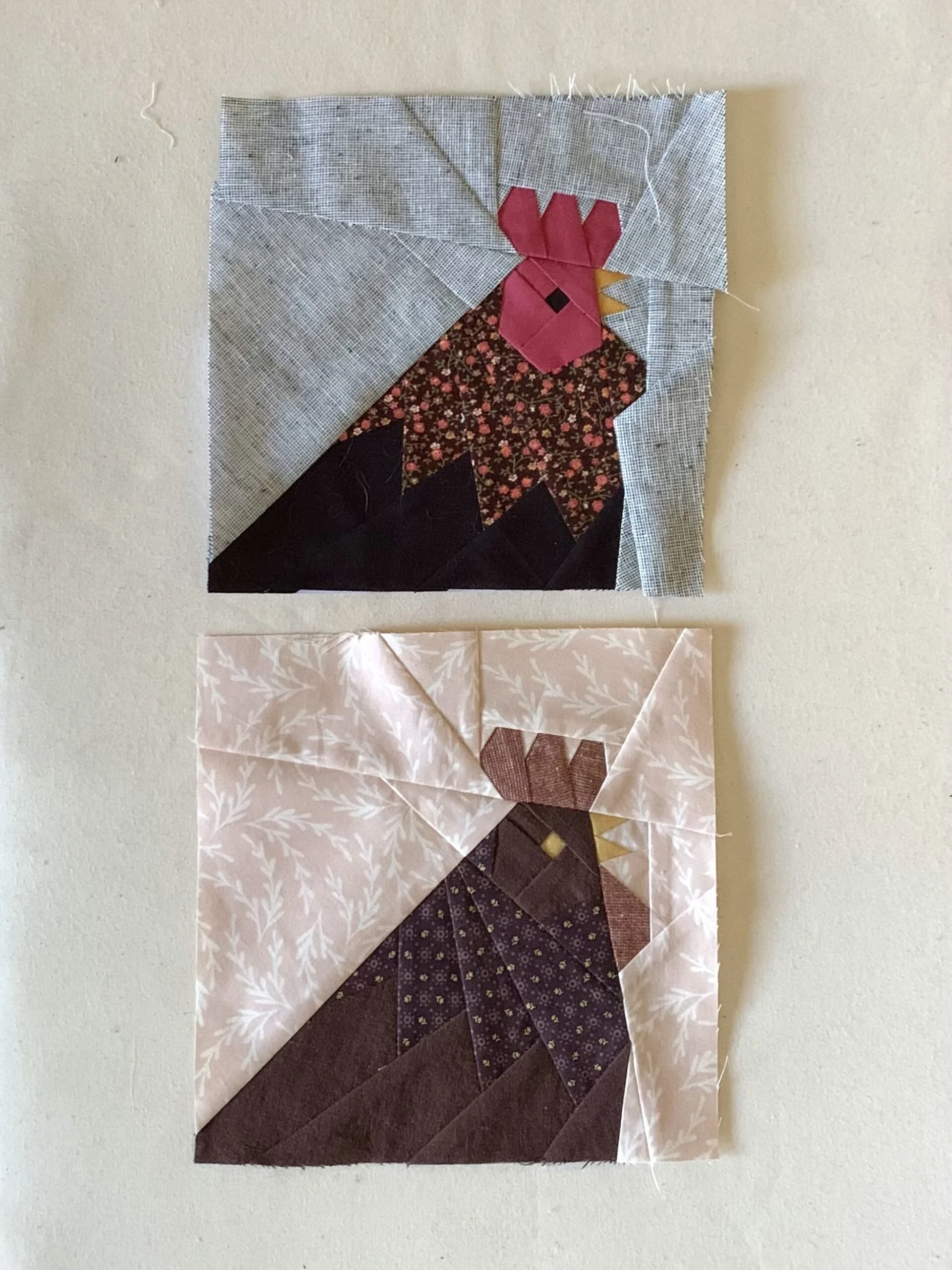 Foundation paper piecing rooster block from Happy Sew Lucky — Ally Kraus