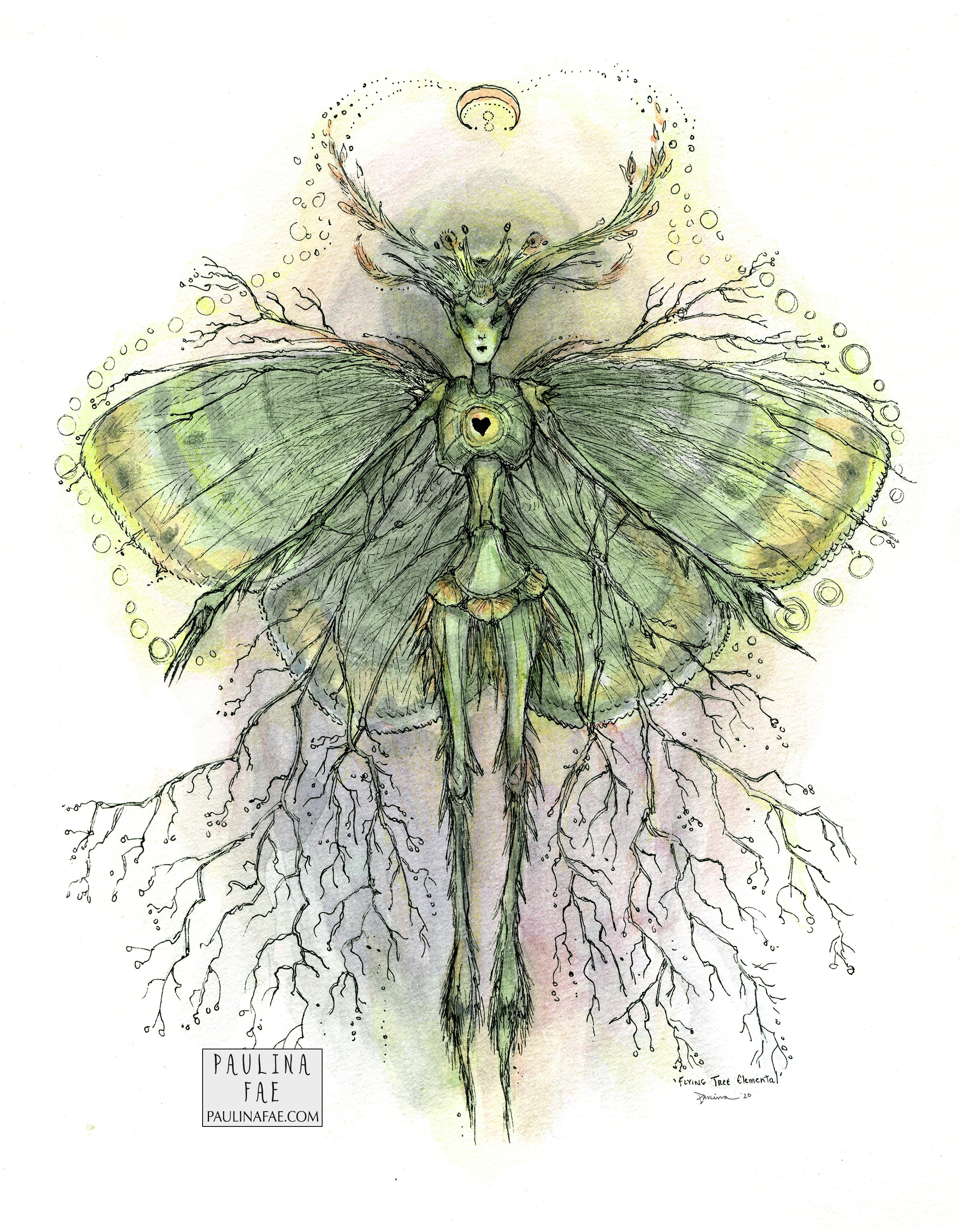 Flying Tree Elemental art print by Paulina Fae — Paulina Fae