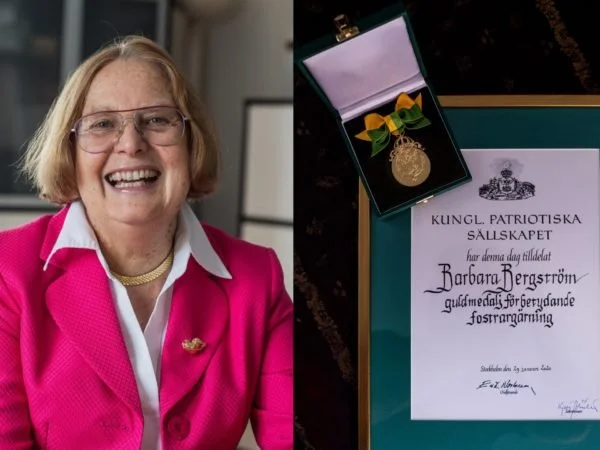 Fostrargärningsmedalj till Barbara Bergström — Kungl. Patriotiska Sällskapet