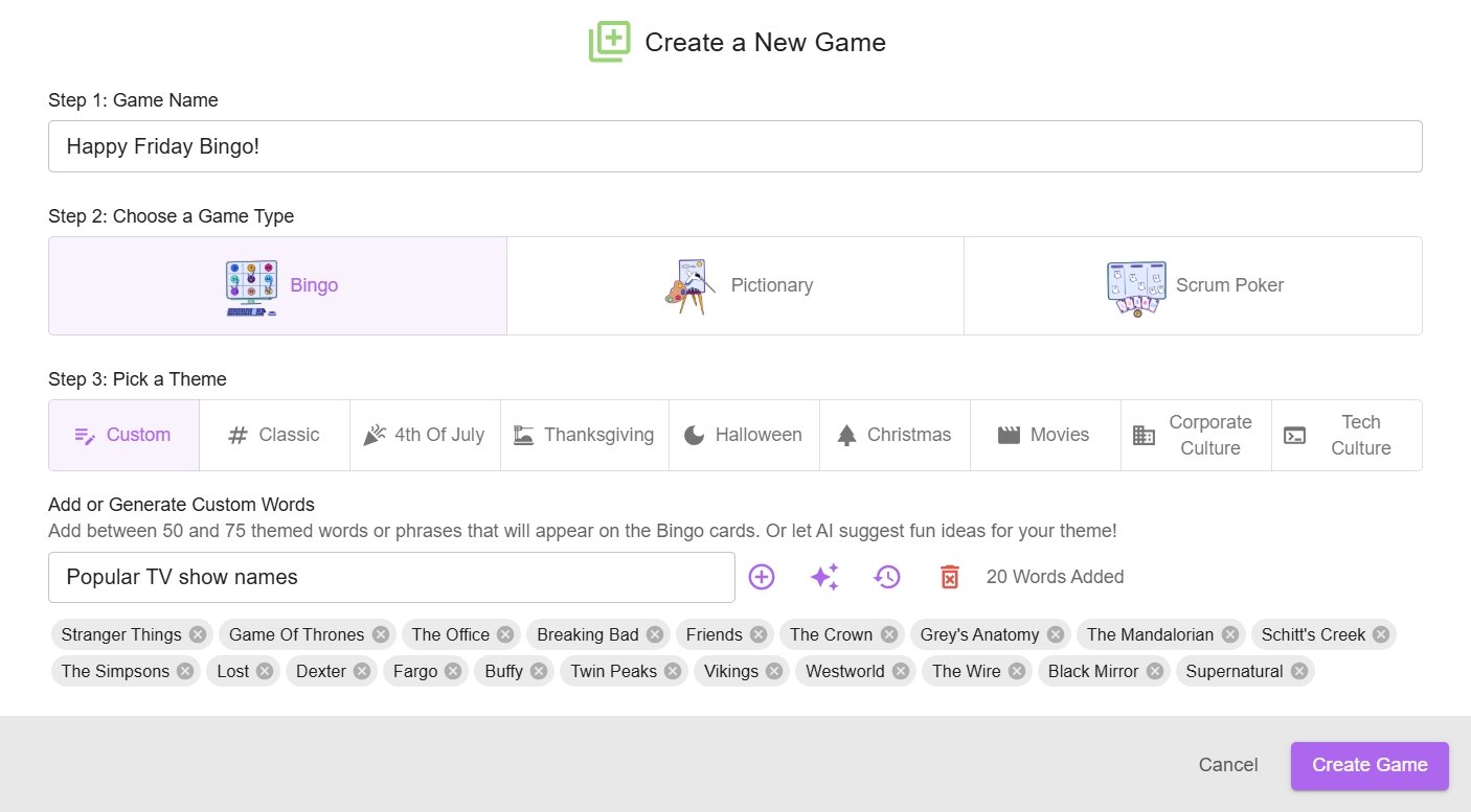 Virtual Bingo Games for Remote Teams | Customizable Team-Building Fun ...