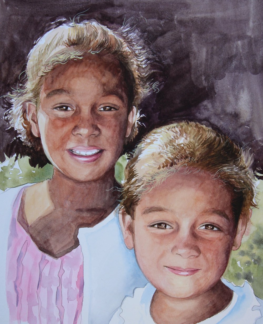 Watercolor Portraits Of Children