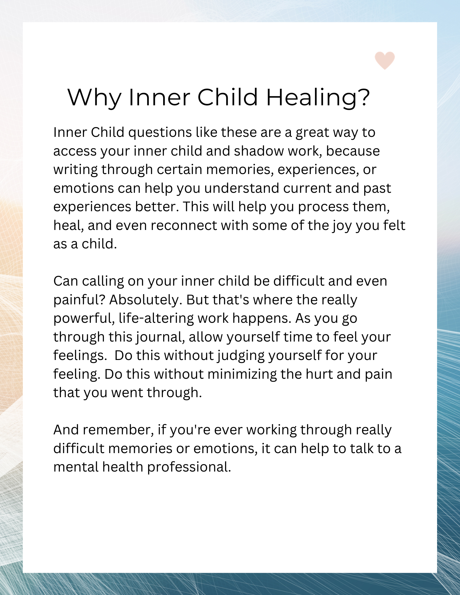 Inner Child Healing Journal (Hard Cover) — Maier Counseling & Wellness