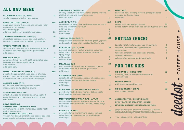 Menu — Deedot Coffee House
