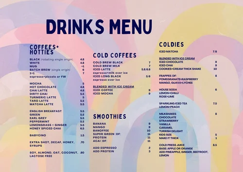 Menu | Explore Our Coffee Menu — Deedot Coffee House