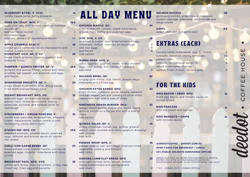 Menu | Explore Our Coffee Menu — Deedot Coffee House
