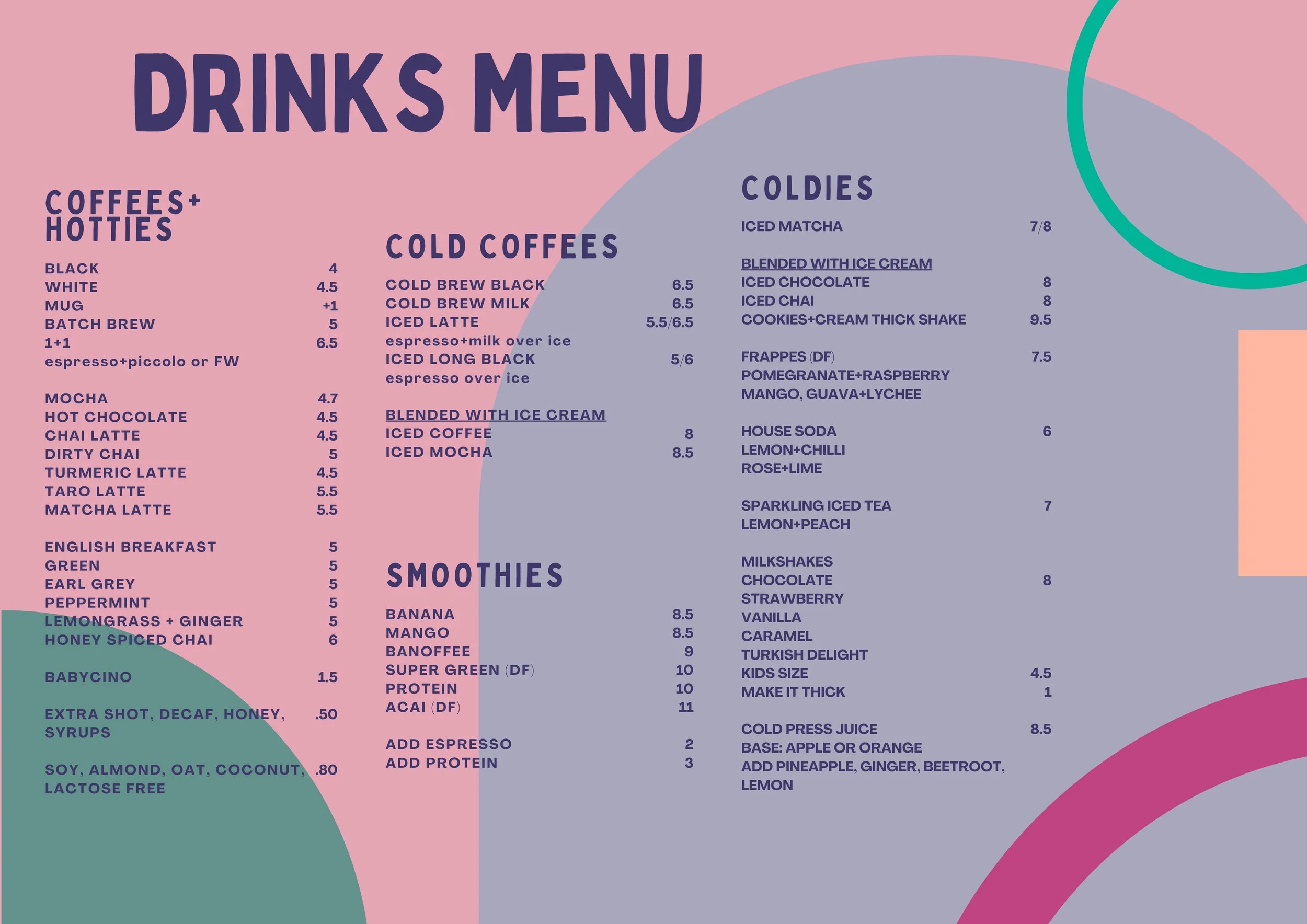 Menu — Deedot Coffee House