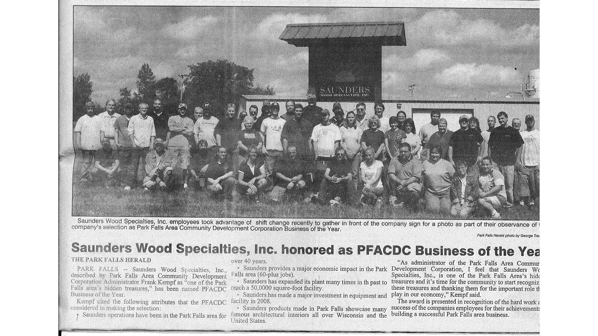 History — Saunders Wood Specialties
