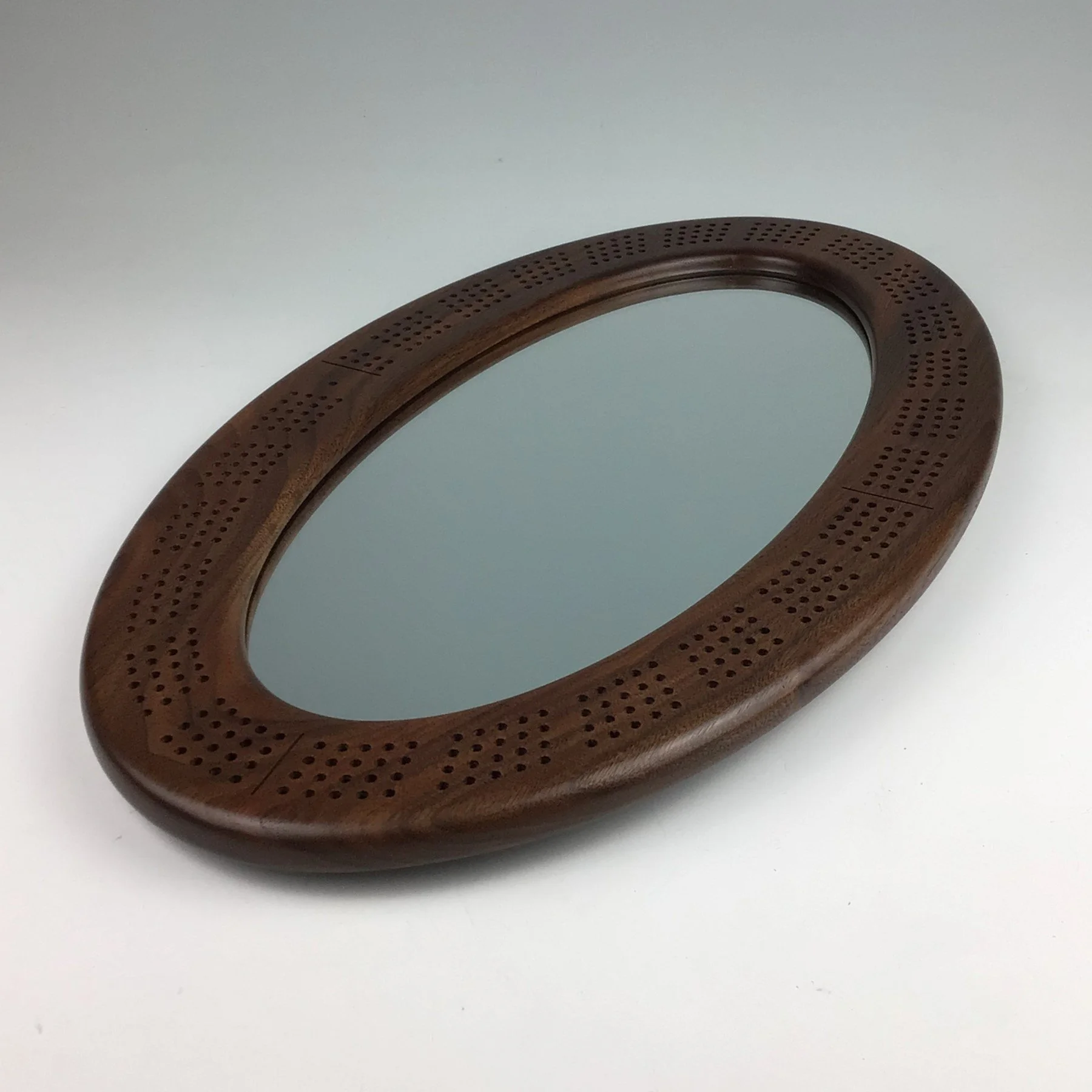 Ellipse 4-Lane Cribbage Board with Mirror — Made By Ciro