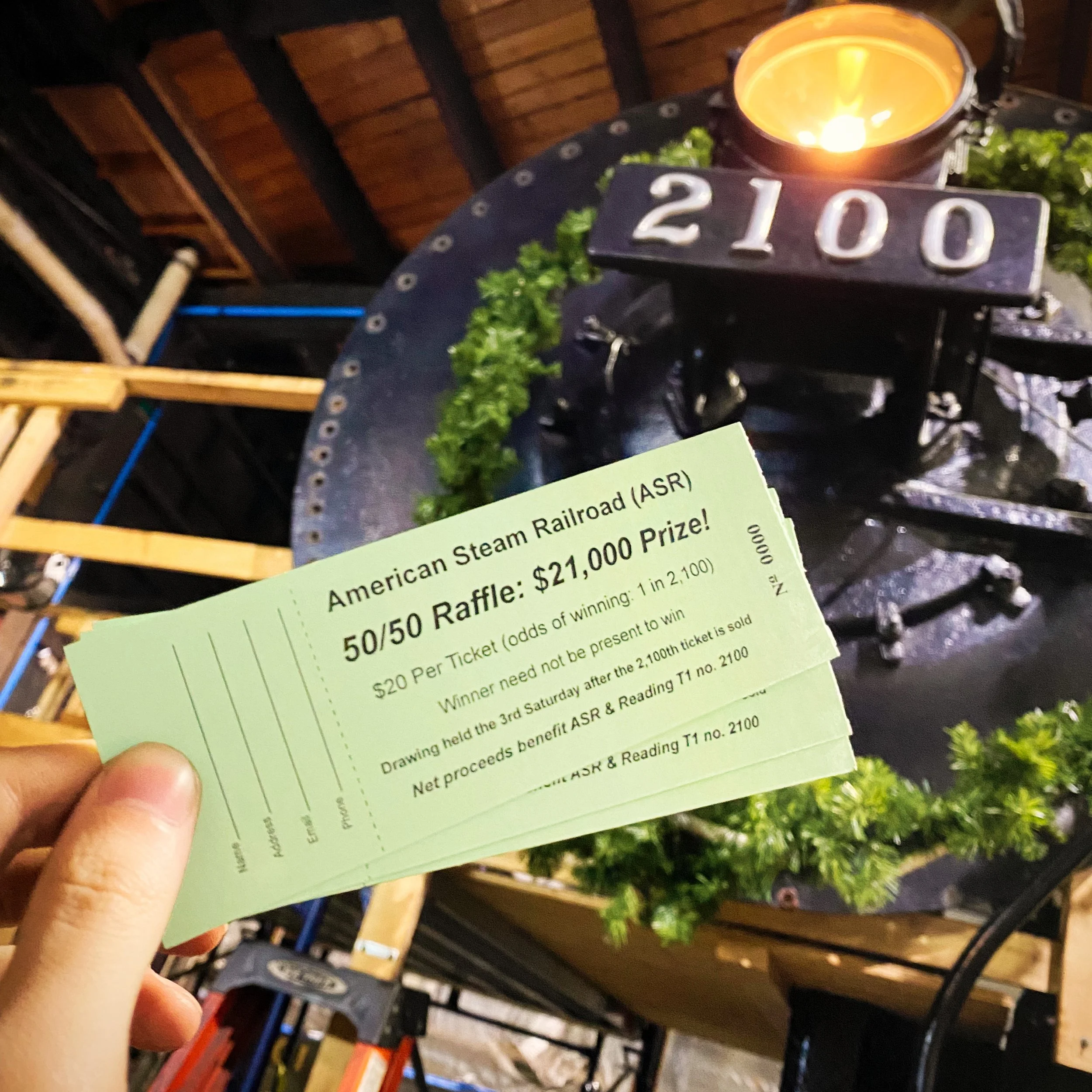 $21,000 Raffle Ticket — American Steam Railroad