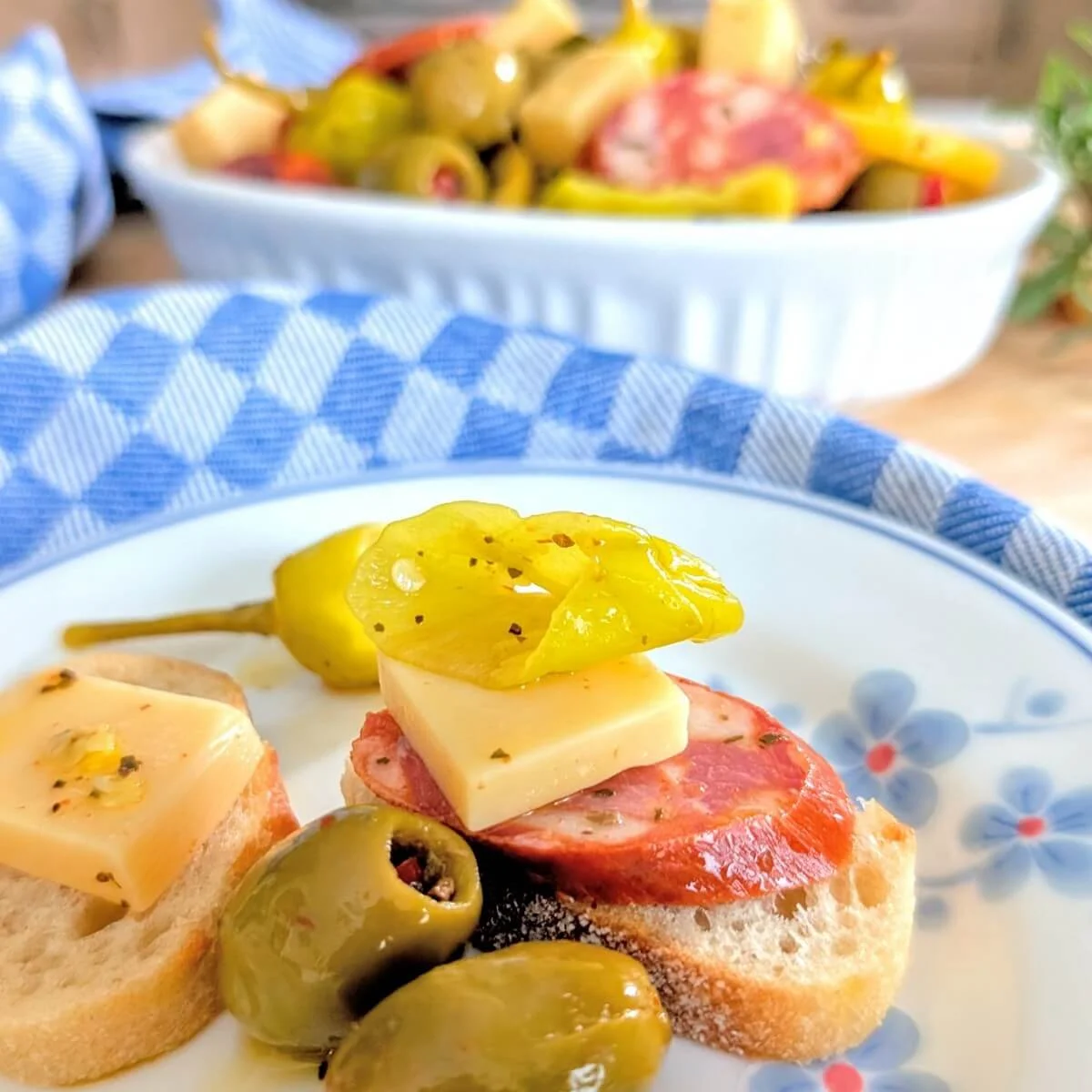 Marinated Antipasto Recipe with Olives, Cheese & Salami