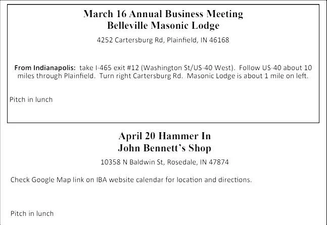 The Forge Fire (Newsletter) — Indiana Blacksmithing Association, Inc.