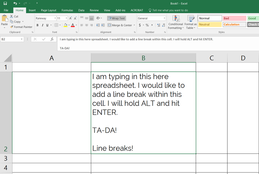 How To Add Line Breaks In Excel — Dream Write Creative