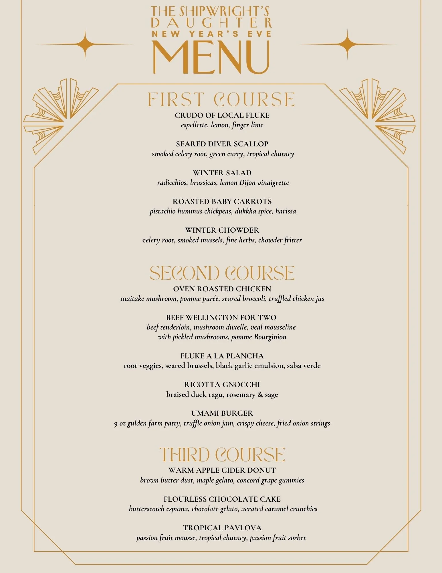 Enjoy a 3-course New Year's Eve menu before you boogie on to your next ...