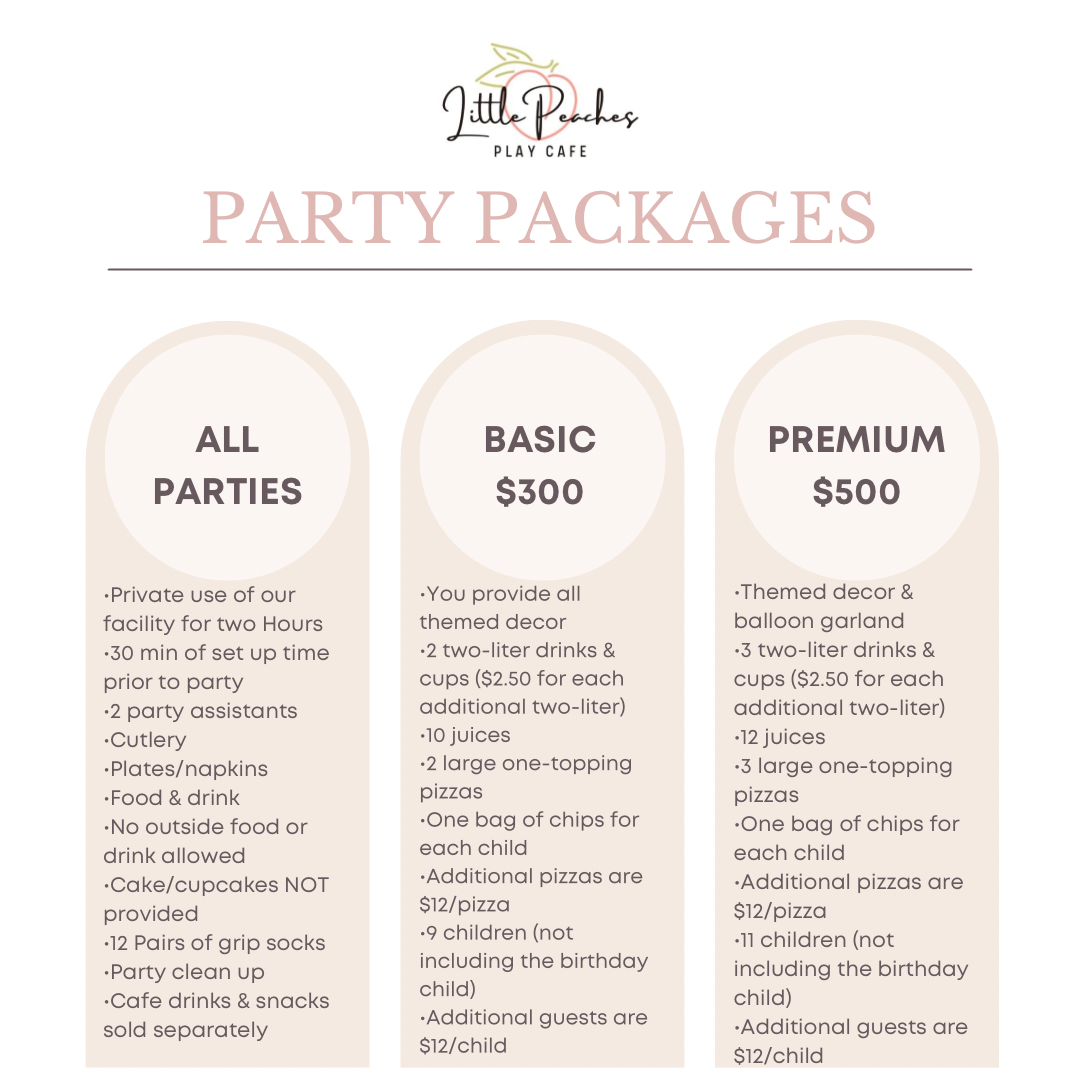 Party Packages — Little Peaches Play Cafe