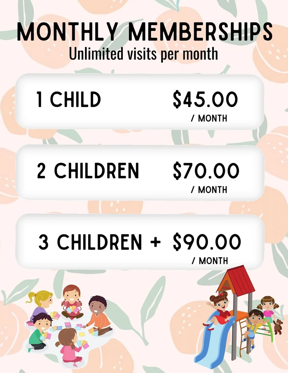 Memberships — Little Peaches Play Cafe