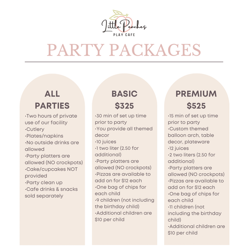Party Packages — Little Peaches Play Cafe