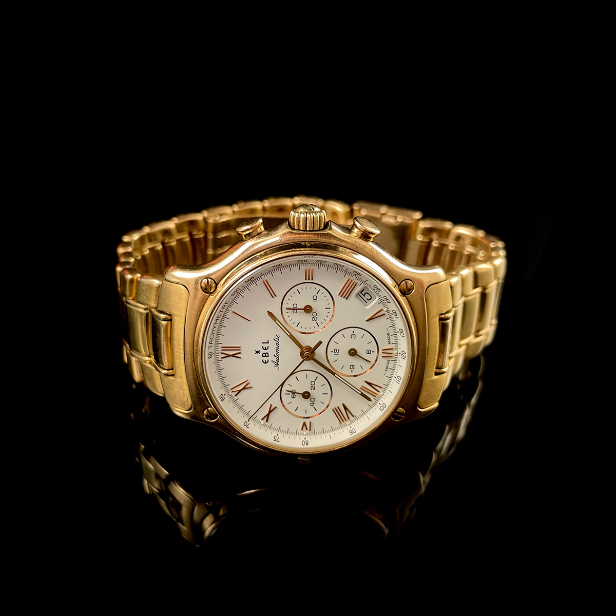 18 karat yellow gold tigers eye watch signed Chopard — Trésor