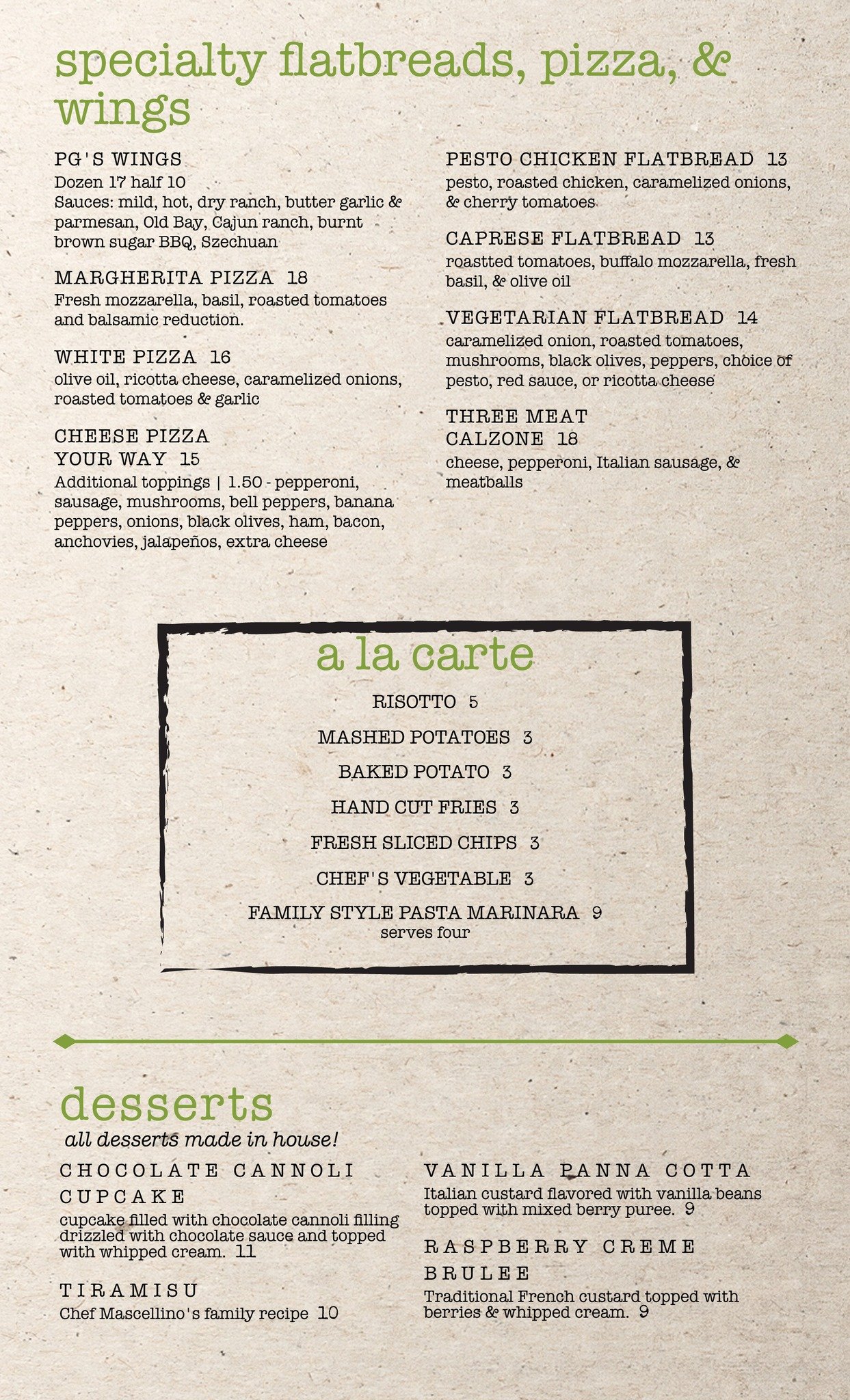 Menu 1 — Uniontown Country Club